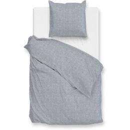 Bettw&auml;sche ZO HOME "Zohome Bettw&auml;sche Baumwolle Flanell Flanella-di-Lino", blau (denim), B/L: 155cm x 220cm, 1 Stk., 1 Stk., Flanell, B/L: 80cm x 80cm, 2 Stk., Flanell, Obermaterial: 100% Baumwolle, Bettw&auml;sche, Bettw&auml;sche, Bettw&auml;sche aus 100% Baumwolle, hochwertige Flanell, ab 135x200 cm.