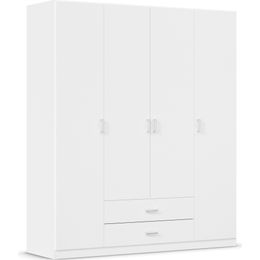 Dreht&uuml;renschrank Rauch "Kleiderschrank Garderobe GAMMA Breiten 91/136/181/226/271/315/360 cm", wei&szlig; (alpinwei&szlig;, griffe alu), B:181cm H:210cm T:54cm, Holzwerkstoff, Schr&auml;nke, Dreht&uuml;renschrank, mit Schubladen, verschiedene Griff-Varianten TOPSELLER MADE IN GERMANY