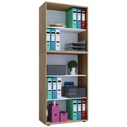 B&uuml;cherregal Vcm "Holz B&uuml;ro Regal B&uuml;cher Ordner Aktenregal Lona 5f", braun (sonoma, eiche (s&auml;gerau)), B:70cm T:37cm, Regale, B&uuml;cherregal