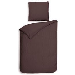 Bettw&auml;sche HECKETT & LANE "Punto", braun (marsala braun), B/L: 135cm x 200cm, 1 Stk., 1 Stk., Mako-Satin, B/L: 80cm x 80cm, 2 Stk., Mako-Satin, Obermaterial: 100% Baumwolle, Bettw&auml;sche, Bettw&auml;sche, gepunktet, 100% Baumwolle ab 135x200 cm.