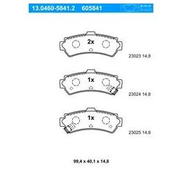 ATE Bremsbelagsatz, Scheibenbremse 13.0460-5841.2 hinten rechts links f&uuml;r NISSAN 44060-0M890