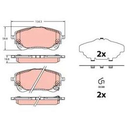 TRW Bremsbelagsatz, Scheibenbremse GDB2349 vorne rechts links mit Zubeh&ouml;r f&uuml;r LEXUS TOYOTA GA5019 04465-0W250