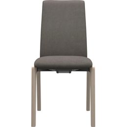 Polsterstuhl stressless "Laurel", braun (mole dinamica, eiche gekalkt), B:57cm H:92cm T:59cm, Microfaser DINAMICA (88% Polyester, 12% Polyurethan), St&uuml;hle, Polsterstuhl, Low Back, Gr&ouml;&szlig;e M, mit abgerundeten Beinen in Eiche gekalkt