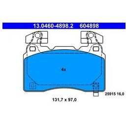 ATE Bremsbelagsatz, Scheibenbremse 13.0460-4898.2 vorne rechts links f&uuml;r VAUXHALL OPEL CHEVROLET 23441307