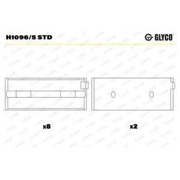 GLYCO Kurbelwellenlager H1096/5 STD f&uuml;r FIAT 5895168 60811498 5895167