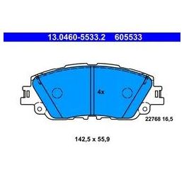 ATE Bremsbelagsatz, Scheibenbremse 13.0460-5533.2 vorne rechts links f&uuml;r LEXUS TOYOTA 04465-33480 04465-76010