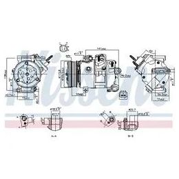 NISSENS Kompressor, Klimaanlage 890772 12V f&uuml;r FORD USA GK2119D629AF GK2119D629BG GK2119D629BF