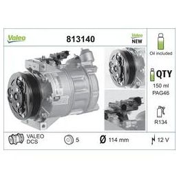 Valeo Kompressor, Klimaanlage NEW ORIGINAL PART 813140 12V f&uuml;r VOLVO (CHANGAN) FORD 1377827 30780443 31250519