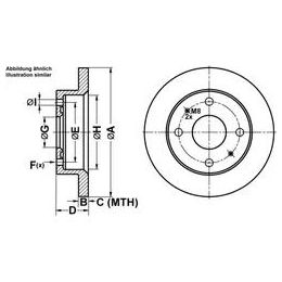 ATE Bremsscheibe 24.0111-0159.1 vorne rechts links voll 211mm f&uuml;r DAIHATSU 43512-97204-000 43512-B2100-000 43512-97207-000