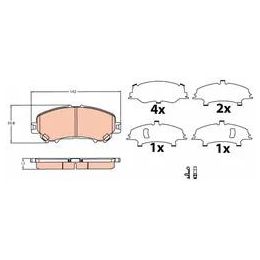 TRW Bremsbelagsatz, Scheibenbremse GDB3622 vorne rechts links mit Zubeh&ouml;r f&uuml;r NISSAN D1060-4EA0A D1060-4BA0A