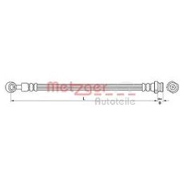 METZGER Bremsschlauch 4110671 hinten links f&uuml;r HYUNDAI KIA 58737-2E300 58737-2E350