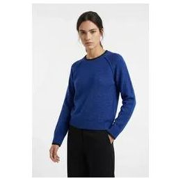 V&eacute;ro Moda Strickpullover VERO MODA "VMAQUARIUS LS O-NECK RAGLAN PULLOVER BF", Damen, Gr. XS, surf the web detail:with melange, schwarz contrast edge, Strick, Obermaterial: 65% Polyester, 13% Nylon, 13% Polyacryl, 6% Wolle, 3% Elasthan, meliert, regular fit normal, Rundhals, Rippb&uuml;ndchen, Pullover Strickpullover