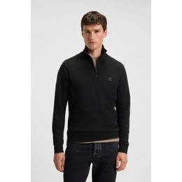 BOSS Orange Herren Sweatshirt "Zetrust"schwarz001, Basic, Gr. XXL, Jersey, Obermaterial: 100% Baumwolle, Sweatshirts, Troyerkragen mit