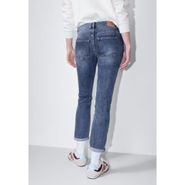 Damen Comfort-fit-Jeans, blau, Gr. 24, STREET ONE STUDIO, unifarben, Jeans, 72% Baumwolle, 27% Polyester, 1% Elasthan, Jeans, Middle Waist