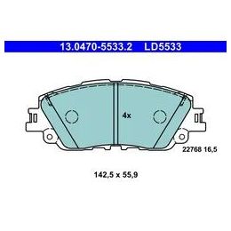 ATE Bremsbelagsatz, Scheibenbremse 13.0470-5533.2 vorne rechts links f&uuml;r LEXUS TOYOTA 04465-33480 04465-76010