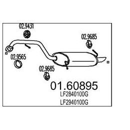 Sander MTS Endschalld&auml;mpfer 01.60895 f&uuml;r MAZDA LF2840100G LF2940100G