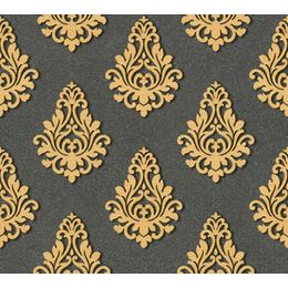 Vliestapete ARCHITECTS PAPER "Nobile", grau (gold grau), B:0,7m L:10,05m, Vinyl, Vlies, Tapeten, Ornament Tapete Barock Tapeten Wohnzimmer Schlafzimmer K&uuml;che Flur B&uuml;ro