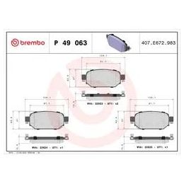 Brembo Bremsbelagsatz, Scheibenbremse P 49 063 hinten rechts links ohne Zubeh&ouml;r f&uuml;r MAZDA (CHANGAN) BAY02648ZA BAY02643ZA BAY02643ZB