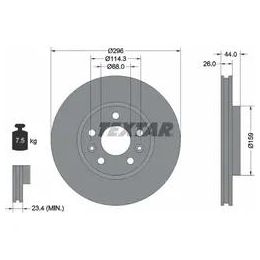 TEXTAR Bremsscheibe PRO 92300703 vorne rechts links bel&uuml;ftet 296mm f&uuml;r RENAULT ALPINE MERCEDES-BENZ NISSAN 4204211800 402062000R A4204211800