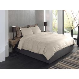 Bettw&auml;sche HECKETT & LANE "Spina", beige (desert sand), B/L: 135cm x 200cm, 1 Stk., 1 Stk., Flanell, B/L: 80cm x 80cm, 2 Stk., Flanell, Obermaterial: 100% Baumwolle, Bettw&auml;sche, Bettw&auml;sche, Fischgr&auml;t Muster, 100% Baumwolle ab 135x200 cm.