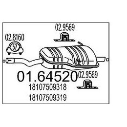 Sander MTS Endschalld&auml;mpfer 01.64520 f&uuml;r BMW 18107509319 18107509318