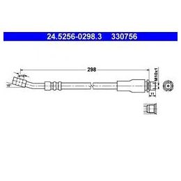 ATE Bremsschlauch 24.5256-0298.3 vorne rechts links f&uuml;r VAUXHALL OPEL 9191262 5562230