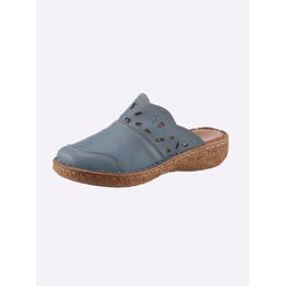 Casual Looks Damen Clog, Gr. 37, blau, Glattleder, Schuhe