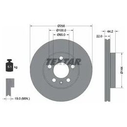 TEXTAR Bremsscheibe PRO 92303803 vorne rechts links bel&uuml;ftet 256mm f&uuml;r SKODA VW (SVW) SEAT AUDI 2Q0615301G 2QB615301D 2Q0615301P