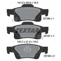 TEXTAR Bremsbelagsatz, Scheibenbremse 2519601 hinten rechts links f&uuml;r JEEP DODGE V2012386AA 68052386AA 68052387AA