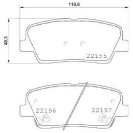 Brembo Bremsbelagsatz, Scheibenbremse P 30 105 hinten rechts links mit Zubeh&ouml;r f&uuml;r HYUNDAI KIA 58302C6A00 583022WA90 583024ZA70