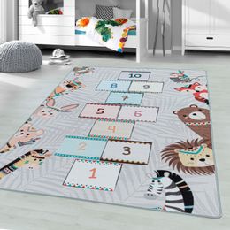 Kinderteppich Ayyildiz Teppiche "PLAY 2903", grau, B:160cm H:6mm L:230cm, Polyamid, Teppiche, Kinderteppich, robuster Kurzflor, Spiel Teppich, Kinderzimmer