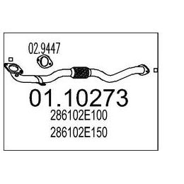 Sander MTS Abgasrohr 01.10273 vorne f&uuml;r KIA 286102E150 286102E100