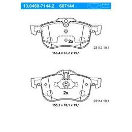 ATE Bremsbelagsatz, Scheibenbremse 13.0460-7144.2 vorne rechts links f&uuml;r ROVER GBP90342AF SFP100511