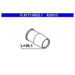 ATE F&uuml;hrungsh&uuml;lse, Bremssattel 11.8171-0022.1 Universal &Oslash;13mm 13mm