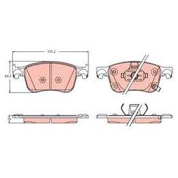 TRW Bremsbelagsatz, Scheibenbremse GDB2342 vorne rechts links f&uuml;r FORD (CHANGAN) 2454601 2314163 2209149