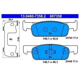ATE Bremsbelagsatz, Scheibenbremse 13.0460-7358.2 vorne rechts links f&uuml;r RENAULT DACIA 410600222R