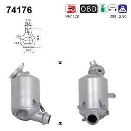 AS Katalysator 74176 f&uuml;r RENAULT DACIA NISSAN 208A09536R 2080200Q0N 208A000QAL