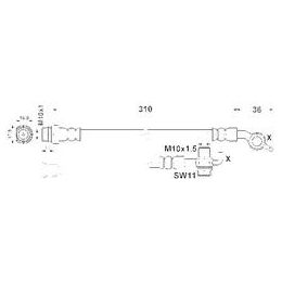 ATE Bremsschlauch 24.5133-0311.3 hinten rechts f&uuml;r FORD VOLVO 1436637 1671644 31305095