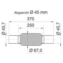 Ernst Flexrohr, Abgasanlage 460651 mit Rohrstutzen 67mm