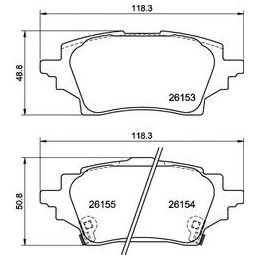 Brembo Bremsbelagsatz, Scheibenbremse P 83 178 hinten rechts links ohne Zubeh&ouml;r f&uuml;r SUZUKI TOYOTA MAZDA 04466F4010 1M002628Z T044650247