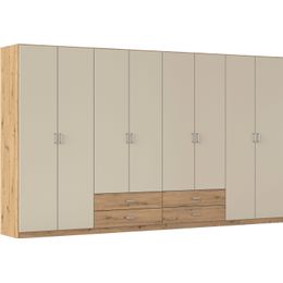 Dreht&uuml;renschrank Rauch "Kleiderschrank Garderobe GAMMA Breiten 91/136/181/226/271/315/360 cm", eiche artisan, beige (champagner), griffe alu, B:360cm H:210cm T:54cm, Holzwerkstoff, Schr&auml;nke, Dreht&uuml;renschrank, mit Schubladen, verschiedene Griff-Varianten TOPSELLER MADE IN GERMANY