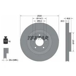 TEXTAR Bremsscheibe PRO 92306503 vorne rechts links bel&uuml;ftet 320mm f&uuml;r MITSUBISHI 4615A230