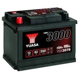 Yuasa YBX3000 - SMF 12V 62Ah 550A YBX3078 Starterbatterie f&uuml;r HYUNDAI DAEWOO ALFA ROMEO KIA FIAT TOYOTA LANCIA 51018463 28800-YZZAX 01579A111K