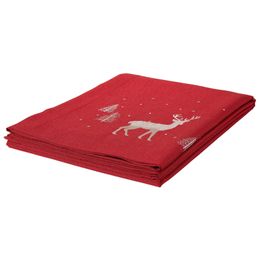Tischdecke Dreams "Hirsch, Weihnachtsdeko rot", rot, B:130cm L:170cm, Polyester, Tischdecken, Tischdecke