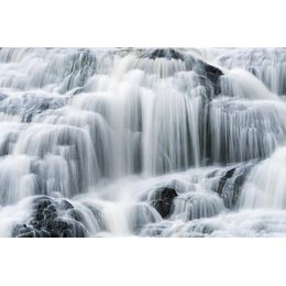 Fototapete papermoon "Bond Falls schwarz & wei&szlig;", schwarz (schwarz, wei&szlig;), B:4,5m L:2,8m, Vlies, Tapeten