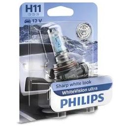 Philips H11 WhiteVision ultra (1 Stk.) 12362WVUB1 Gl&uuml;hlampe, Fernscheinwerfer,Gl&uuml;hlampe, Hauptscheinwerfer,Gl&uuml;hlampe, Nebelscheinwerfer,Gl&uuml;hlampe, Abb