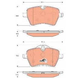 TRW Bremsbelagsatz, Scheibenbremse GDB1712 vorne rechts links mit Zubeh&ouml;r f&uuml;r MINI BMW 34116770251 34119804735 34112289146