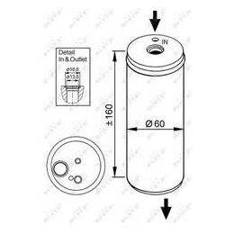 NRF Trockner, Klimaanlage EASY FIT 33114 &Oslash;60mm 60mm f&uuml;r SKODA VW SEAT AUDI 1J0820191B 1J0820191D 1C0820191
