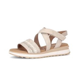 Riemchensandale Gabor "Riemchensandale", Damen, Gr. 38,5, beige, Schuhe Riemchensandale