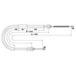 ATE Seilzug, Feststellbremse 24.3727-1079.2 f&uuml;r RENAULT 8200673254 8200298383